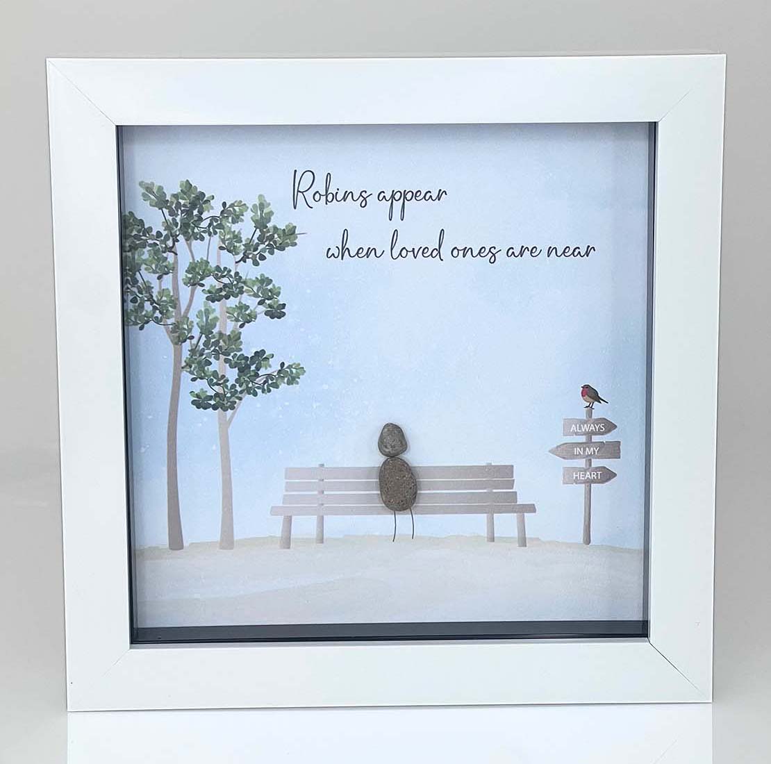 Midi Pebble White Memorial - Robins Appear When Loved Ones Are Near – Shaws