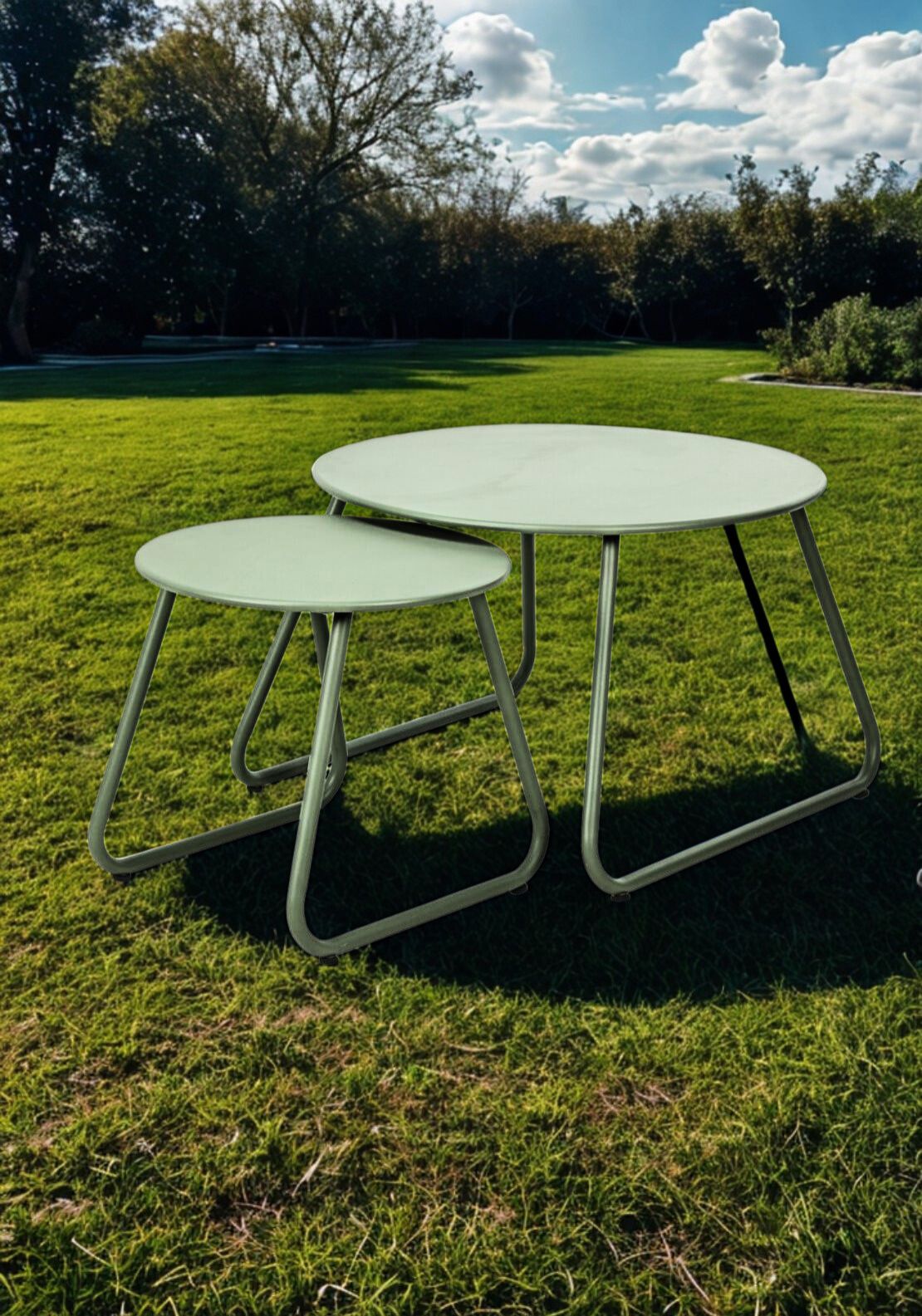 Set Of 2 Green Side Tables – Shaws