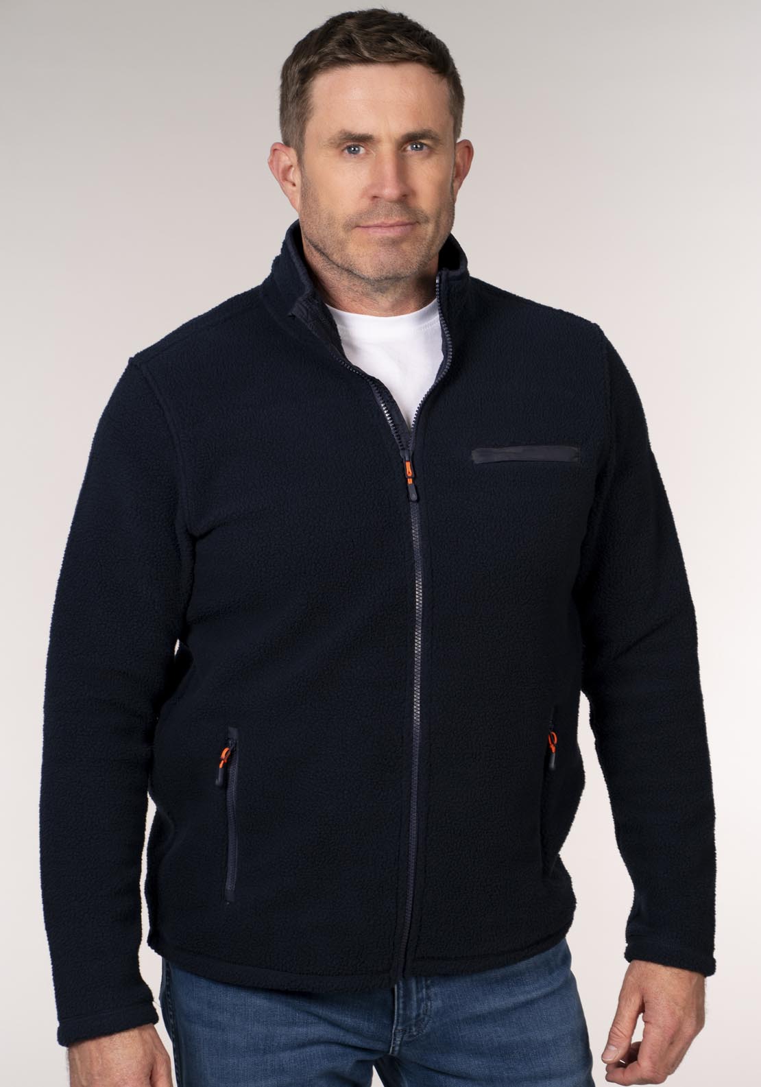 Full Zip Teddy Fleece - Navy – Shaws