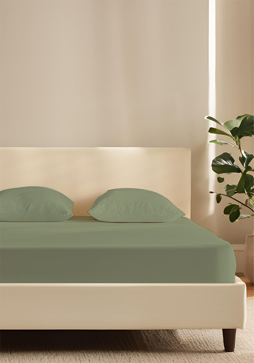300 TC Deep Fitted Sheet 35cm - Green – Shaws
