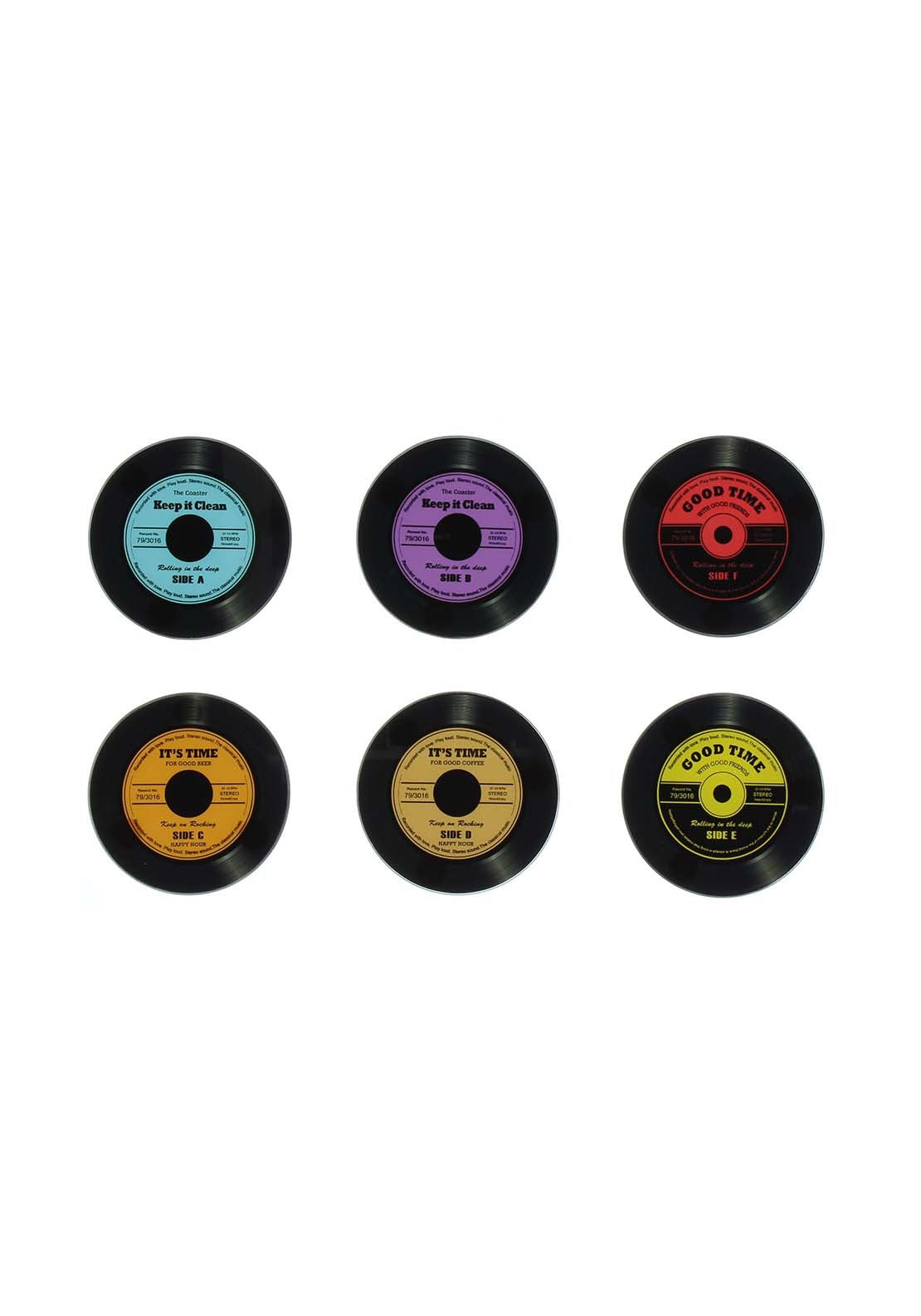 Set Of 6 Glass Record Coasters – Shaws