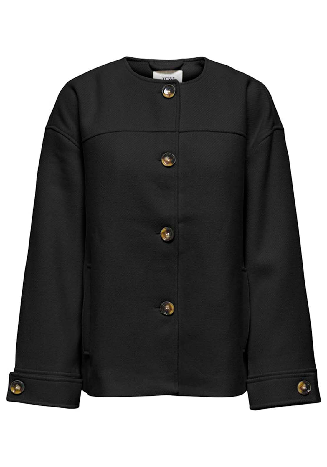 Short Buttoned Jacket - Black – Shaws